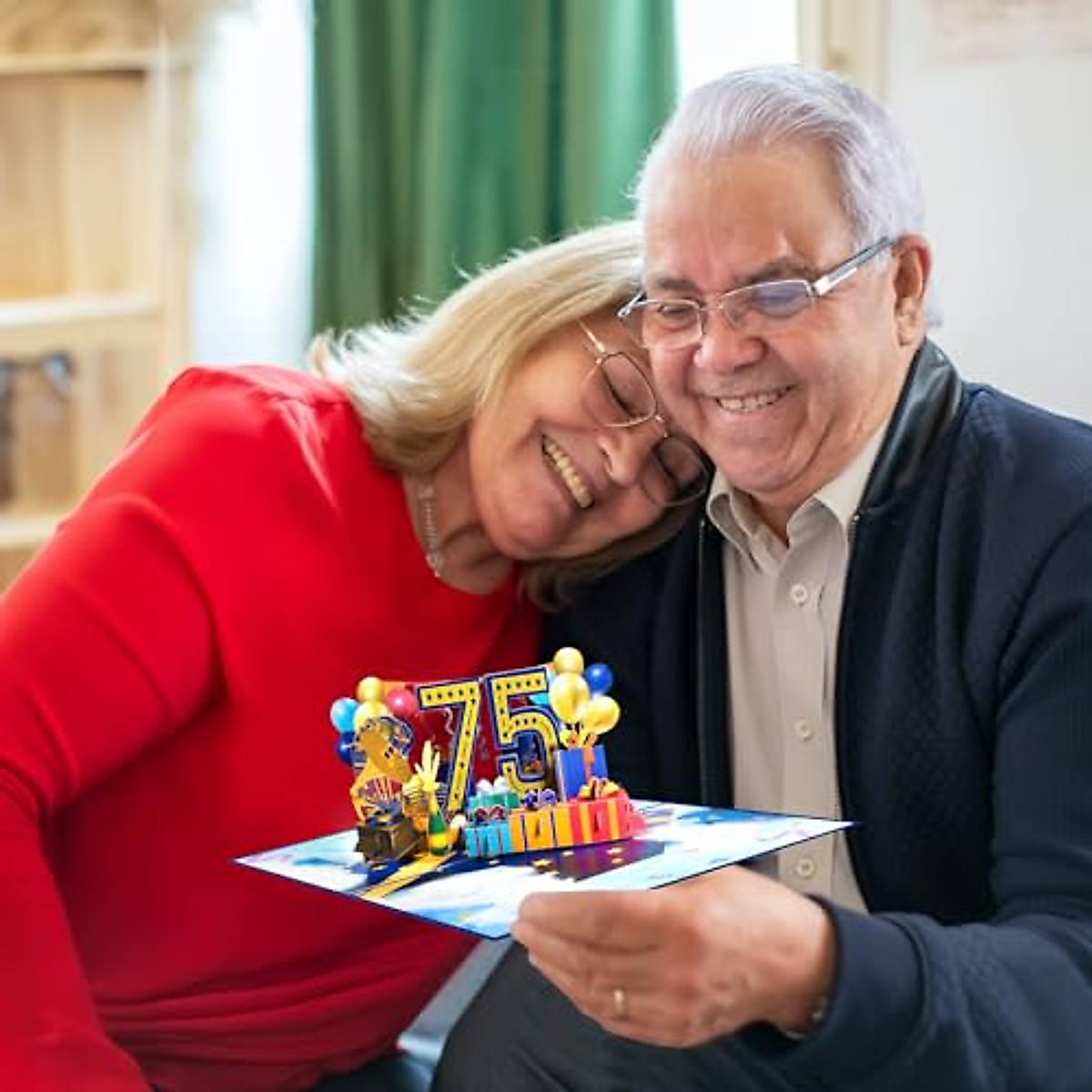 GREETING ART 75th Birthday Card for Dad Mom Grandma Grandpa,75th Birthday Party Decorations,75 Years Anniversary Card for Women and Men,75 Years Old Birthday Gifts