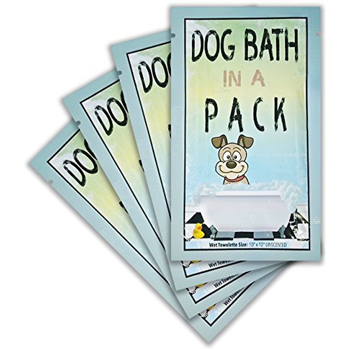 Dog Bath in A Pack - Largest Moist Bath and Grooming Dog Wipes in Individual PacksTRIAL Size Perfect for Travel or When on The GO 4ct.