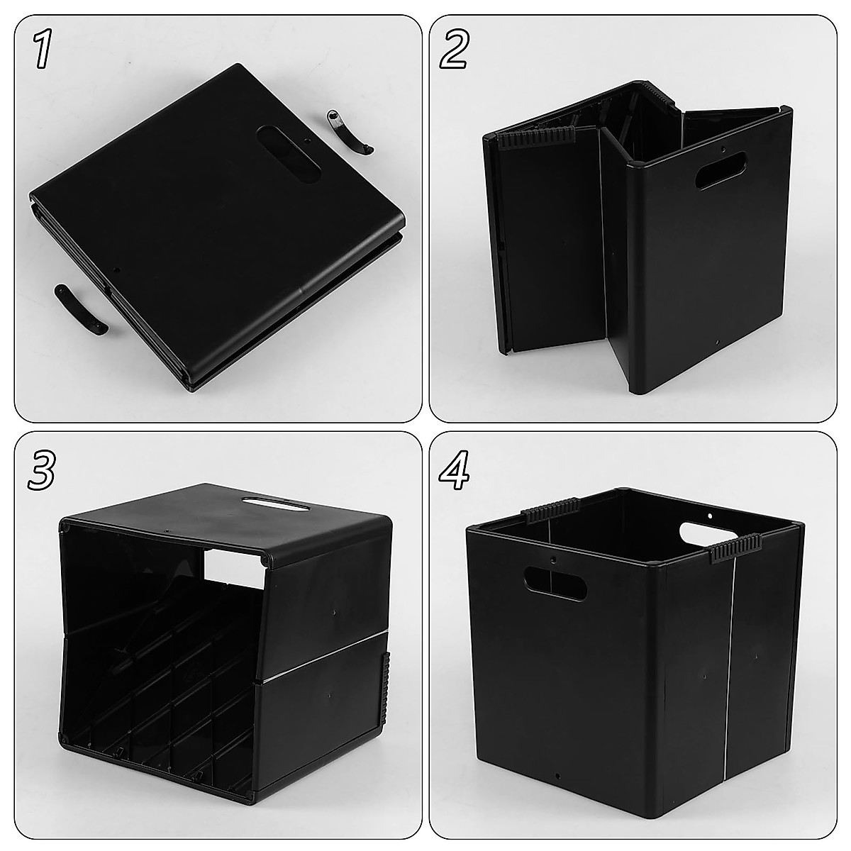 Oymlclivisa 13 Inches Collapsible Plastic Storage Cubes, Foldable Cube Storage Bins, 4 Packs