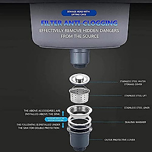 Stainless Steel Sink, 68 * 44cm Catering Sink, All-in-One Standing Utility Wash Basin single Bowl 304 Stainless Steel Catering Free Standing 1 Compartment for Restaurant Kitchen Laundry Garage