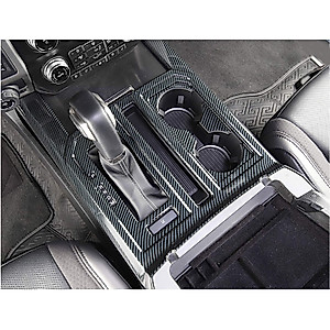 Keptrim for F150 ABS Carbon Fiber Center Console Gear Shift Cup Holder Trim for 2015 2016 2017 2018 2019 2020 Ford F150, 2pcs