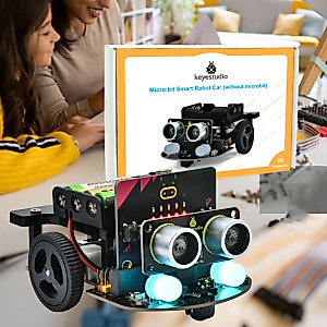 KEYESTUDIO Microbit Ultimate Easy Plug Starter Kit for BBC Micro:bit STEM Blocks Coding, 33 Projects Tutorial Guide(PDF)| 21 Electronics Modules with RJ11 Interface for Adults Kids Easy to Learn