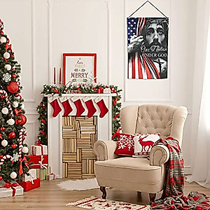 One Nation Under God Jesus Garden Flags/ 28x40 Inch Double Sided Print House Flag/Decoration American Flag Home Flags/Outside Décor Banners For Farmhouse Yard Lawn Outdoor