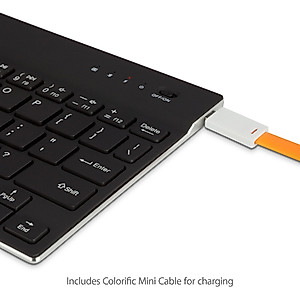BoxWave Keyboard Compatible with Kindle Fire HDX 8.9 (3rd Gen 2013) - SlimKeys Bluetooth Keyboard - with Backlight, Portable Keyboard w/Convenient Back Light - Jet Black