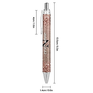 Personalized Custom Rose Gold Glitter Pattern Pens with Stylus Tip, Customized Engraving Ballpoint Pens with Name Massage Text Logo, Gift Ideas for School Office Business Birthday Graduation Anniversa