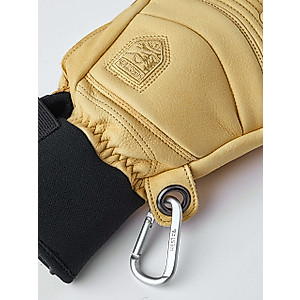 Hestra Leather Fall Line - Short Freeride 5-Finger Snow Glove with Superior Grip for Skiing, Snowboarding and Mountaineering - Natural Brown - 8