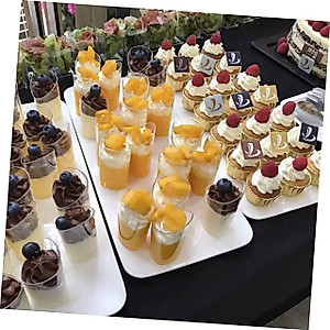 MUSISALY 10pcs Desert Cups Mini Glass Dessert Cup Small Bowl Parfait Mousse Cup Wood Bran Pudding Cup Plastic Parfait Cup Transparent Dessert Cup Cheese Snack Cup Ice Cream Cups