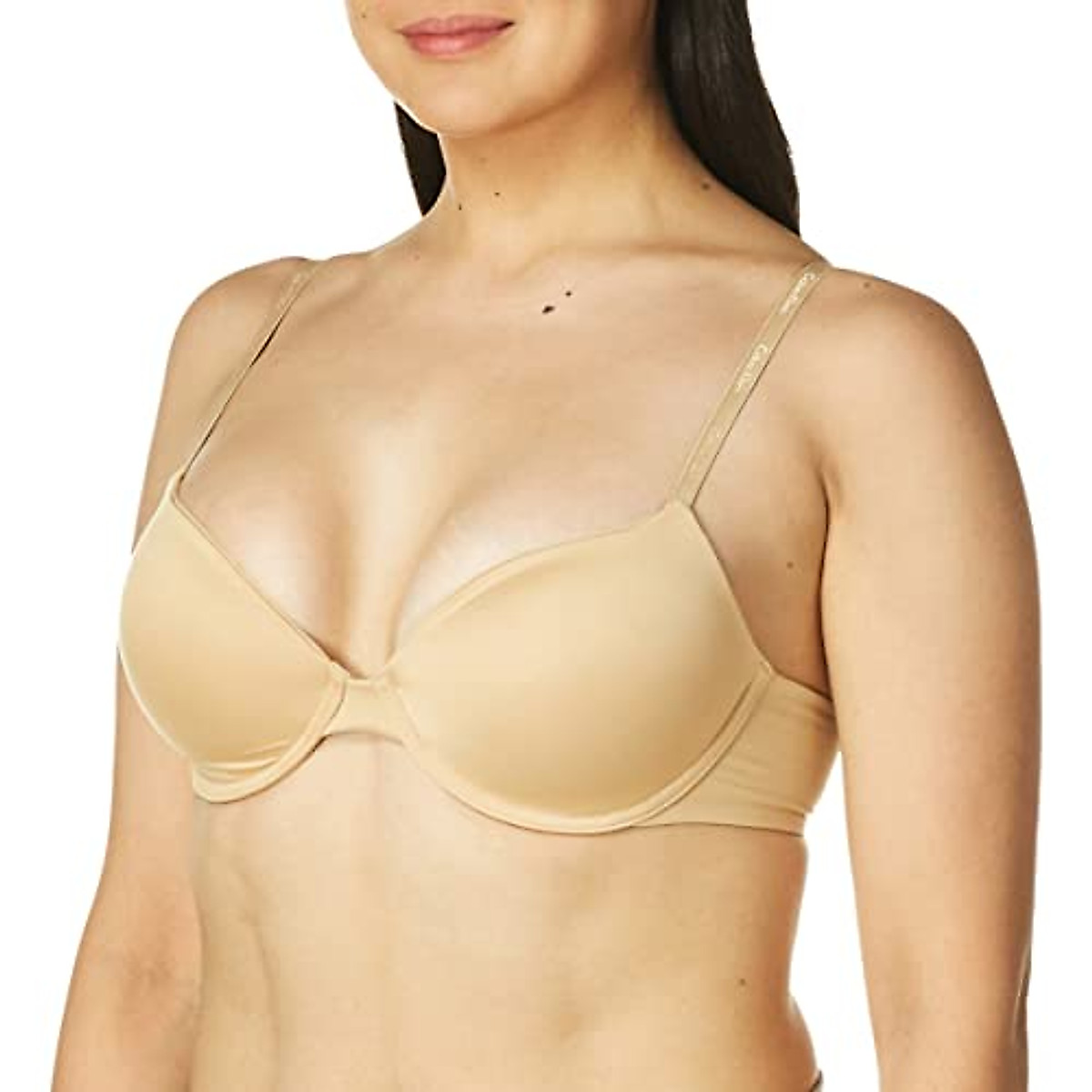 Calvin Klein Women's Constant Convertible Strap Lightly Lined Demi Bra, 34C, bare
