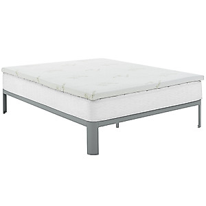 Modway Relax 2 Inch Full Gel-Infused Cooling Certi-PUR US Certified Memory Foam Mattress Topper