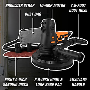 WEN DW1085 10-Amp Variable Speed Handheld Drywall Sander with Dust Hose and Collection Bag , Black