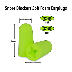 Mack’s Snore Blockers Soft Foam Earplugs, 50 Pair – 32 dB High NRR, 37 dB SNR – Comfortable Ear Plugs for Sleeping, Snoring, Loud Noise and Travel