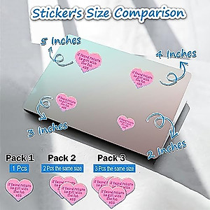 Miraki If Found Return To Girl With The Fat Ass Sticker, Pink Heart Sticker, Glitter Stickers, Cute Lover Stickers, Water Assitant Die-Cut Funny Decals for Laptop, Phone, Water Bottles, Kindle Sticker