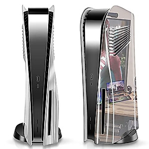 SIKEMAY PS5 Cover Plates for Playstation 5 Console Disc Edition, PS5 Accessories Face plates Side Shell with Cooling Fan Vents, Hard Shockproof Protective Custom Dust Skin Covers Case (Plating Silver)