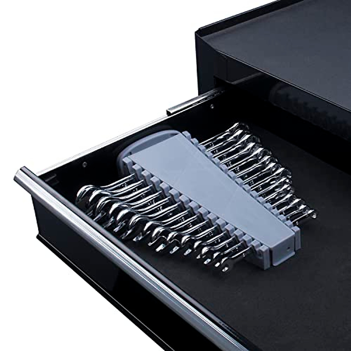 Max Torque 14-Piece Premium Metric Combination Wrench Set in Rack, No Skipped Metric Size 6mm to 19mm | Longer Wrench Body Design, Chrome Vanadium Steel, Mirror Chrome Finish, Unique V-Groove Open End