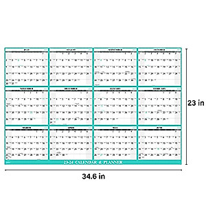 Erasable Calendar 2023-2024 - 12 Monthly Wall Calendar 2023-2024 from July 2023 to June 2024, Dry Erase Calendar with Julian Date, 34.6 x 23 Inches, Calendar Waterproof Material is Easy to Erase, folded and packaged by envelope paper, which makes the cale