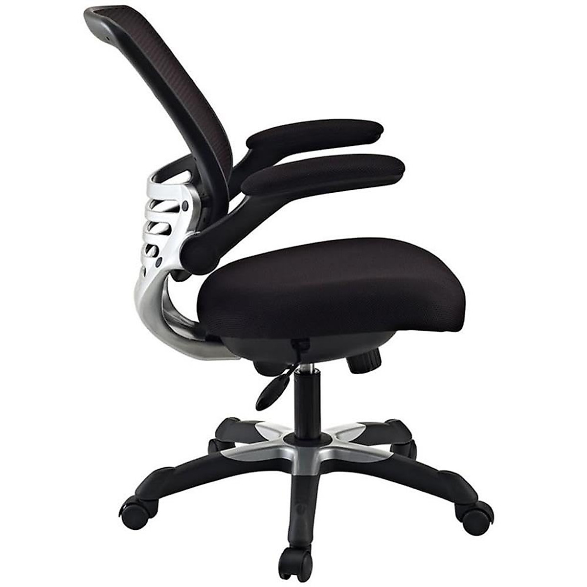 Pemberly Row Modern Style Mesh Fabric Office Chair in Black Finish