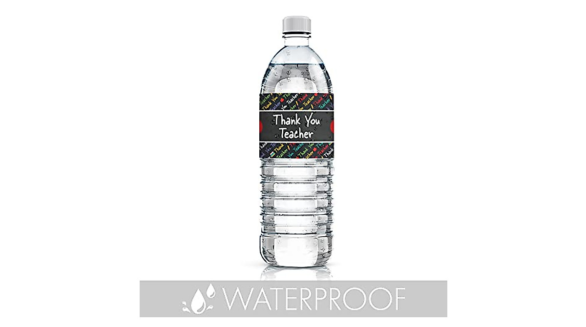 Thank You Teacher Water Bottle Labels – Celebrate Educators with Style