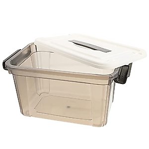 Plastic Storage Bin Tote Organizing Container with Lid Clear Plastic Storage Box Stackable Storage Bins Clothing Organizer Sundries Bin for Clothing Camping