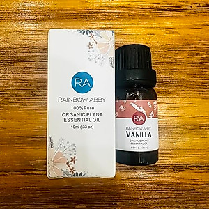 Rainbow Abby Vanilla Essential Oil 100% Pure Organic Plant Natural Flower Essential Oil for Diffuser, Message, Skin Care, Sleep - 10ML