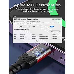 JSAUX Lightning to 3.5mm Adapter (2 Pack), iPhone Headphone Adapter [Apple MFi Certified] iPhone Aux Adapter Compatible with iPhone 14/14 Pro Max/13/13 Pro Max/12/12 Pro Max/11/11 Pro Max/SE/X/XR-Red