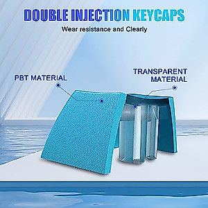 BOYI Shine-Through Keycaps, BOYI 61 Key ANSI Layout OEM Profile PBT Thick Keycaps for 61 Mechanical Keyboard Joker 61 keycaps