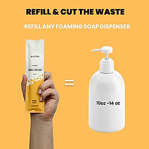 Elcove Foaming Dish Soap Refill Eco Friendly (Set of 5), Concentrated Powder Refills Make 60 oz of Non Toxic Dish Soap, Plastic Free, Septic Safe, Sustainable Products