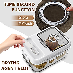 Olimingse Bread Box For Kitchen Countertop, Airtight Bread Storage Container, Time Recording Bread Keeper with Lid,Bread Storage For Homemade Breads, Toast, And Cookies, White Bread Holder.