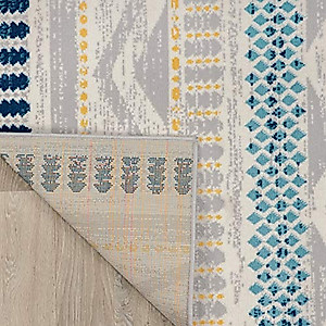 Rugshop Sky Collection Contemporary Bohemian Design Area Rug 7'10" x 10' Blue