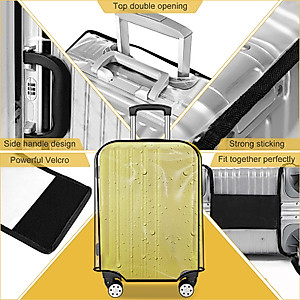 Suitcase Cover for 20" Luggage TSA Approved Clear PVC Thickened Protective Sleeve Cover for Wheeled Luggage Waterproof