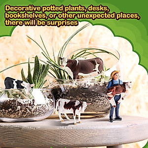 Zomiboo 17 Pieces Corral Fence Toy Cow Farm Figures Barn Animals Keepers Plastic Animals Figures Realistic Toy Animal Fence Barn Sets with Animals for Preschool Educational Christmas Decorations