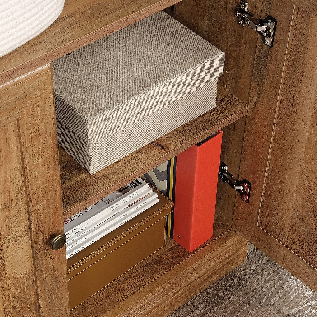 Sauder Miscellaneous Storage 5-Shelf/ Book Shelf 2-Door Bookcase, Vintage Oak finish