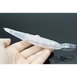 10PCS Blank Unpainted Minnow Bait top Water Fishing Hard crankbait Lures 145mm 14.68g 8349# Free Eye