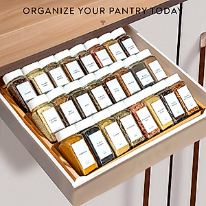 Laramaid 4oz 48Pack Glass Jars with 304 Minimalist White Premium Spice Labels, White Plastic Shaker Lid Dispenser, Black Chalk Marker, Cleaning Brush and Collapsible Silicone Funnel