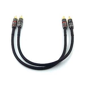 WJSTN rca to rca cable 1ft Stereo Audio Cable,1rca to 1rca cable short Apply to with Speaker, AMP, Turntable, Receiver, Home Theater, Subwoofer, Double Shielded 2Pack