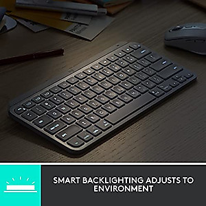 Logitech MX Backlit Keys Mini for Mac Minimalist Wireless Illuminated Keyboard, Compact, Bluetooth, USB-C, for MacBook Pro, Macbook Air, iMac, iPad - With Free Adobe Creative Cloud Subscription