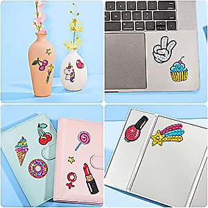 50 Pieces Gem Diamond Painting Kit for Kids Diamond Painting Stickers Diamond Art Child Stickers with DIY Painting Tools Arts and Crafts for Girls and Boys