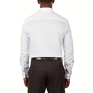 Van Heusen mens Slim Fit Flex Collar Stretch Solid Dress Shirt, White, 16.5 Neck 34 -35 Sleeve US