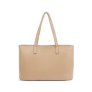 Pixie Mood Kinsley 16.5 x 10.5 Vegan Leather Work Tote Bag, Sand