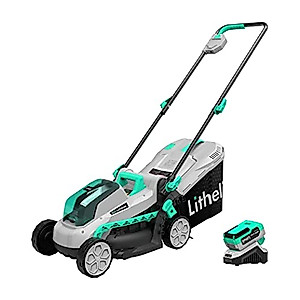 Litheli Cordless Lawn Mower 13 Inch & Impact Driver, 5 Heights, 20V Electric Lawn Mowers for Garden, Yard and Farm, with Brushless Motor, 4.0Ah Battery & Charger Included