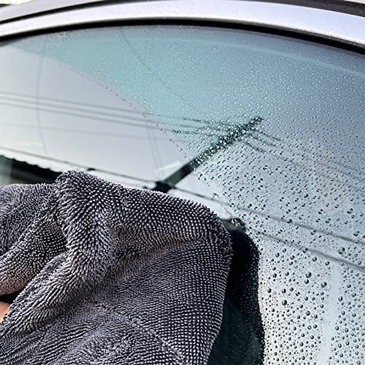 SHSCLY Microfiber Car Drying Towel Large Double-Sided Twist Pile Gray 23.6 x 35.4 Inches Pack of 1