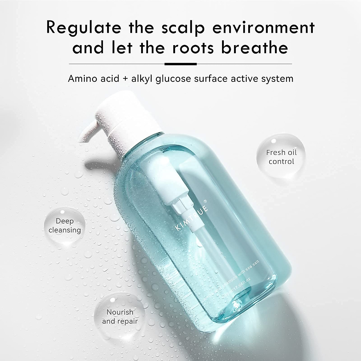 Kimtrue Scalp Treatment Deep Cleansing Gel and Sea Salt Shampoo and Seaweed Extract Hair Conditioner