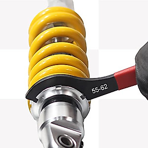 GallopMax 9Pcs Coilover Spanner Wrench Set, Universal Spanner Wrenches Motorcycle Shock Wrench Adjustable Carbon Steel Coil Over Adjustment Tool (Red)