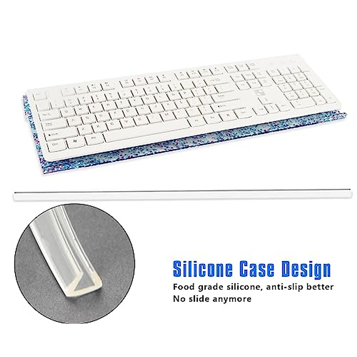 Cityjoy Computer Keyboard Stand Titled PC Gaming Keyboard Stand Riser with Silicone Anti-Slip Case, Acrylic Keyboard Tray Holder for Ergonomic Typing Working at Home and Office (LJ013A Blue)