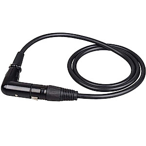 Right Angle XLR Cable, DMX Cable 3ft, 90-Degree XLR Male to Female, Balanced Microphone Cables