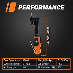 Air Cut off Tool, WP WORKPAD 3 inch Cut Off Tool with 5Pcs Die Grinder Cut Off Wheels,18000RPM, Pneumatic Cutting Machine Metal Sheet Cutter Tool Kit