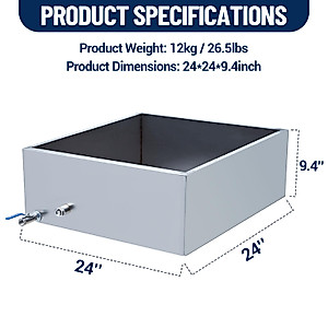 JustSmart Maple Syrup Evaporator Pan 24 * 24 * 9.4 Inch Stainless Steel Maple Syrup Boiling Pan with Valve for Boiling Maple Syrup