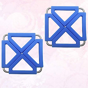 2 Pcs Folding Silicone Hot Pad Square Placemats Cork Coaster Mini Tripod Hot Pot Holder Trivet Mat Non-slip Coasters Square Bowl Mat Hot Pot Stand Heat Pad Cup Table Mat Foldable