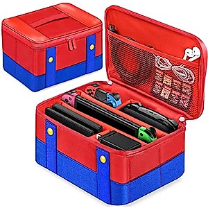 Larstylee Switch Carry Case, Storage Carrying Case Compatible With Nintendo Switch/Switch OLED Soft Shell Protective Travel Case for Switch Console Pro Controller & Accessories
