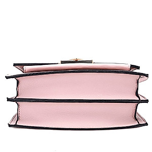 Chain Top-Handle Square Flap Clutch Satchel Vegan Leather Crossbody Purse (Chain Top-Handle - Khaki)