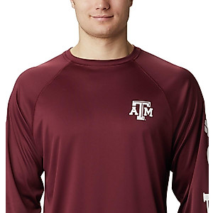 Columbia NCAA Texas A&M Aggies Men's Terminal Tackle Long Sleeve Shirt, 2X Big, TAM - Deep Maroon/White
